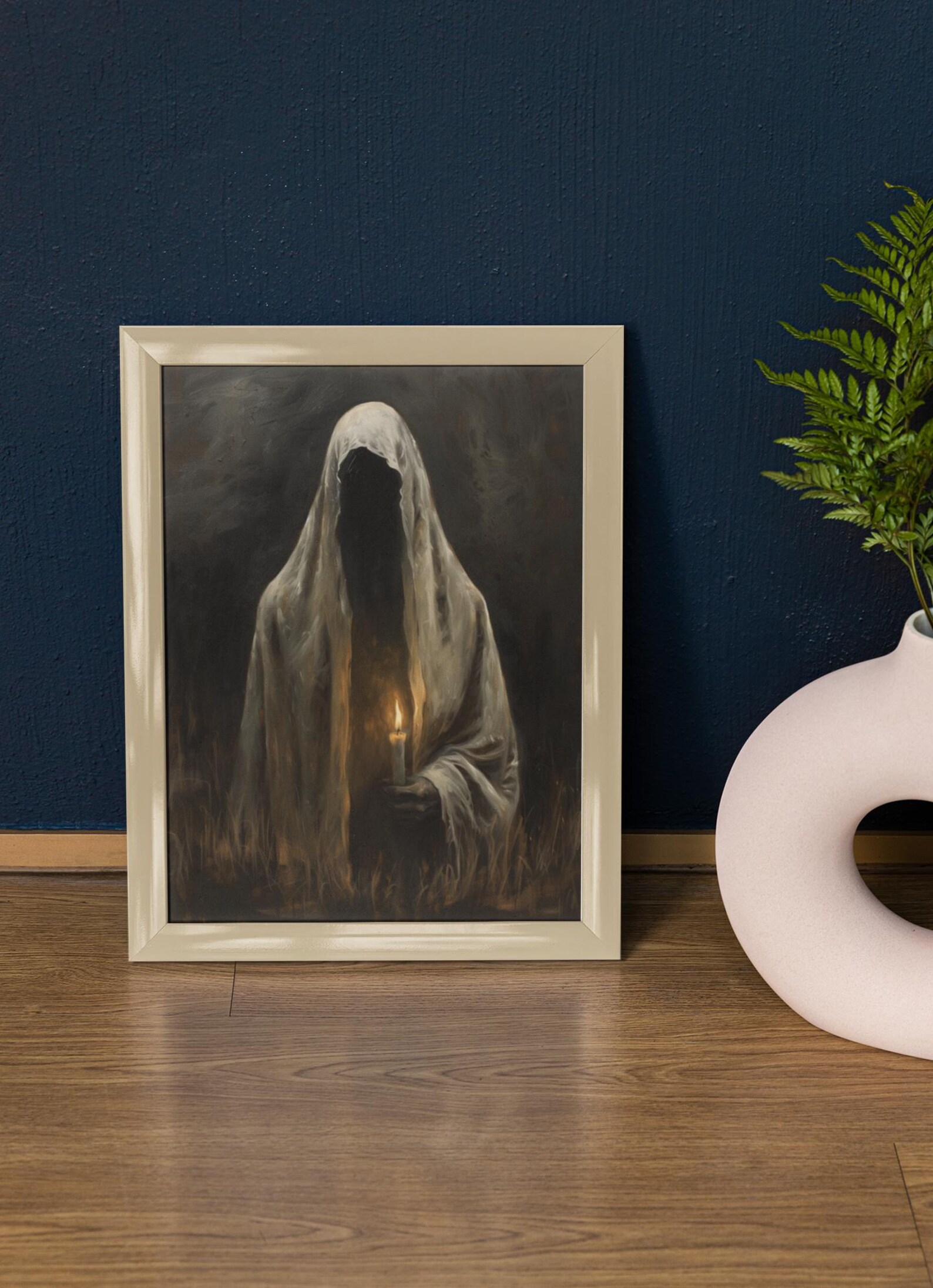 Gothic Ghost Art | Dark Robed Figure With Candle | Spooky Victorian ...