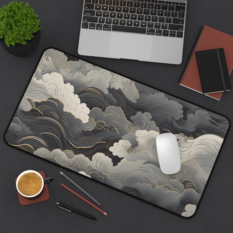 Zen Harmony Desk Mat, Japanese Style Desk Mat, Unique Work Space Décor ...