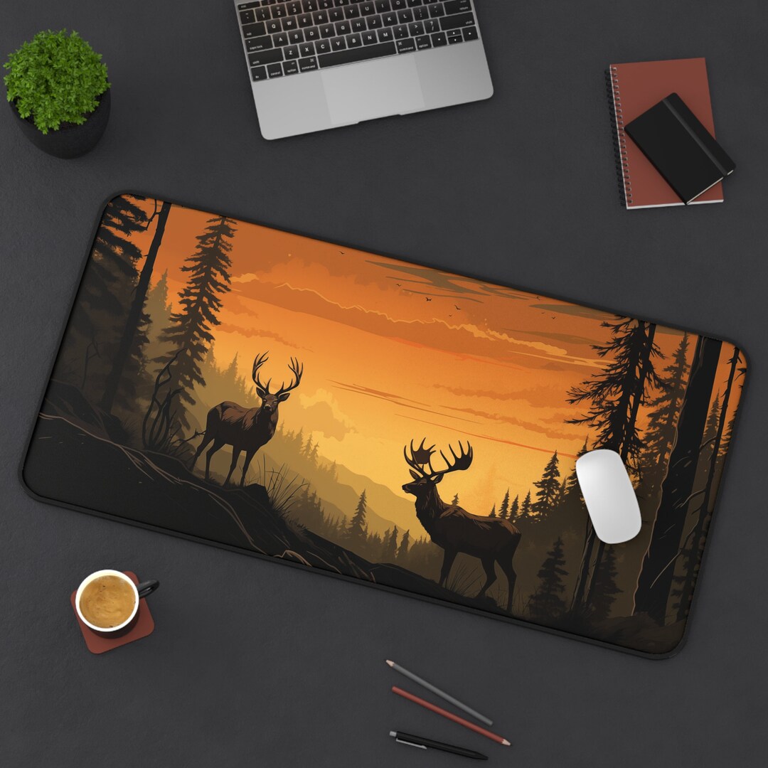 Mountain Desk Pad Wilderness Desk Décor, Mountain Range Desk Pad, Large ...