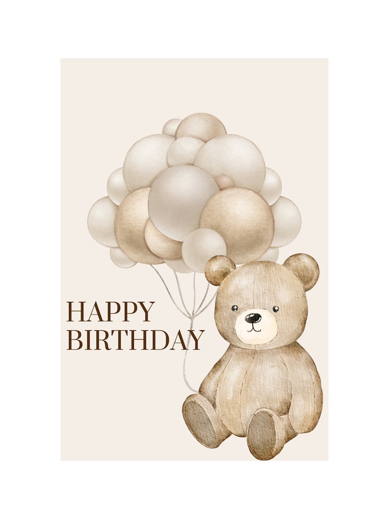 Printable Neutral happy Birthday Card - Etsy
