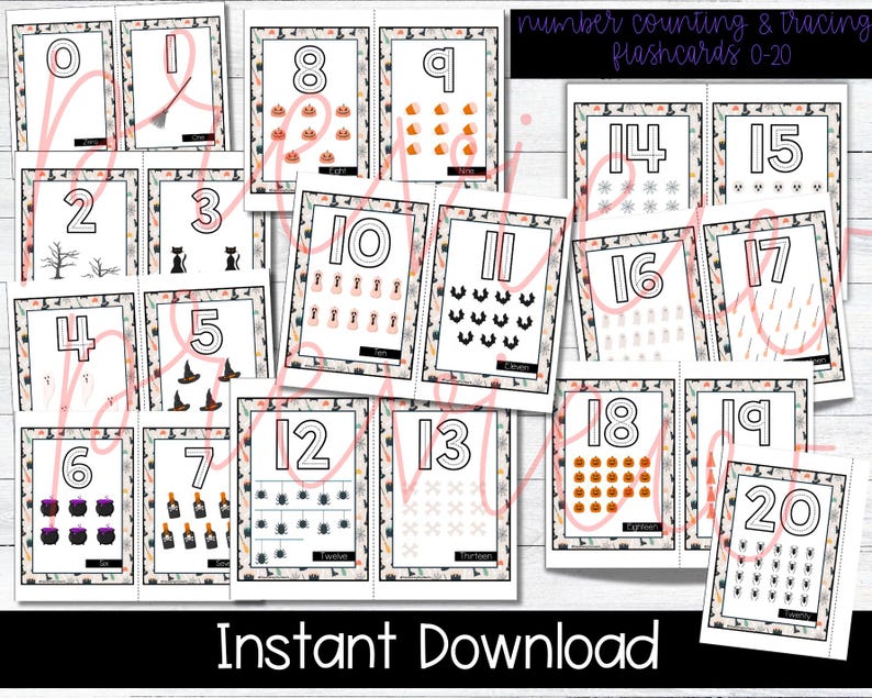 Halloween Counting & Number Tracing - Etsy
