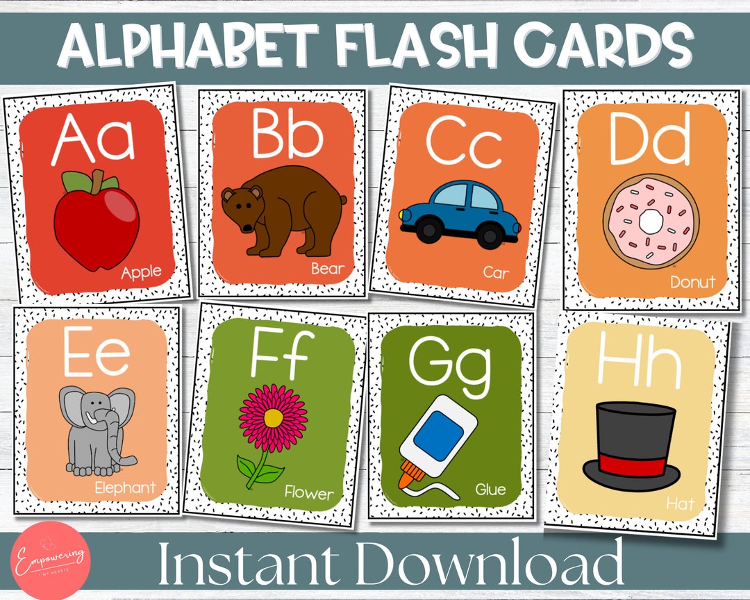 Alphabet Flashcards, Vibrant Learning Cards (digital Download) - Etsy