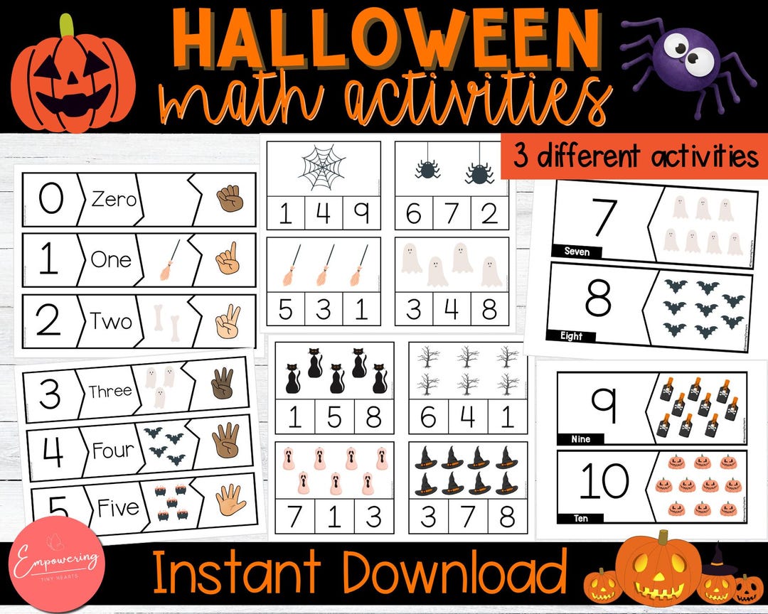 Halloween Number Matching Puzzles - Etsy