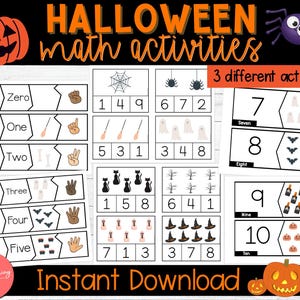 Halloween Number Matching Puzzles - Etsy