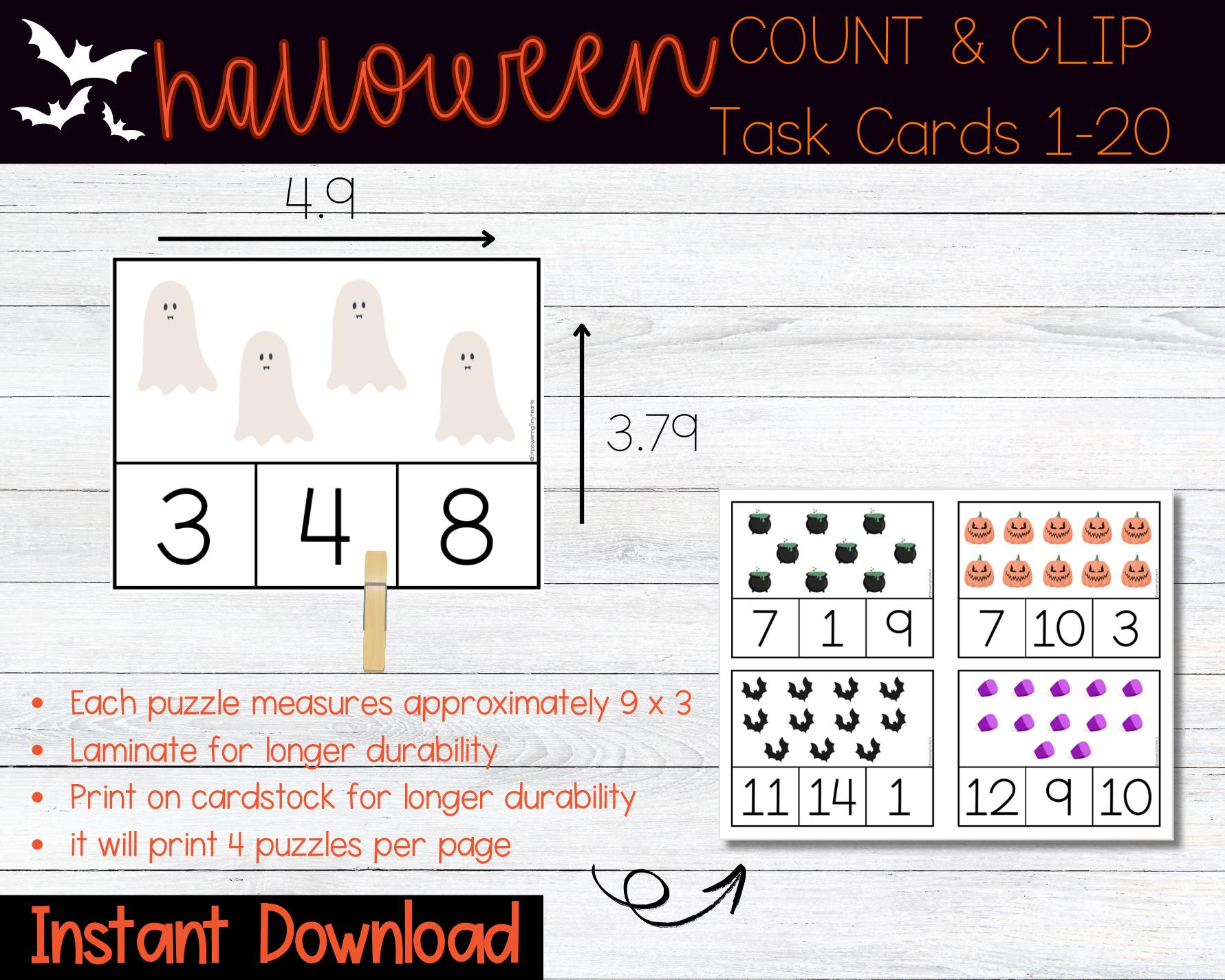 Halloween Number Matching Puzzles - Etsy