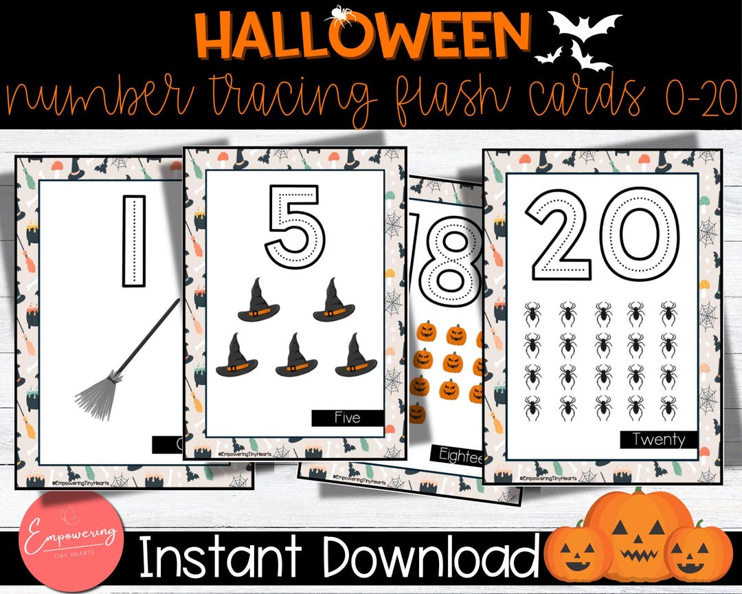 Halloween Counting & Number Tracing - Etsy