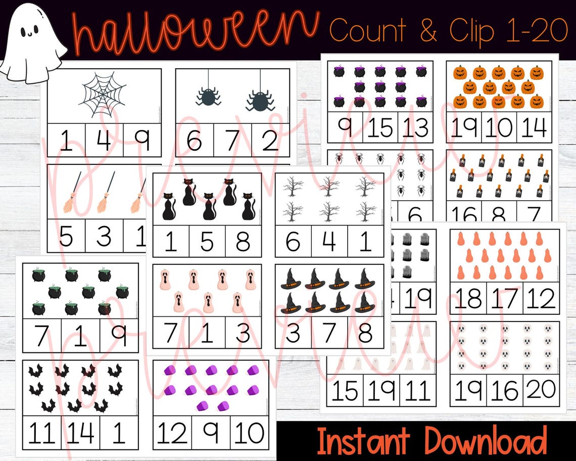Halloween Number Matching Puzzles - Etsy