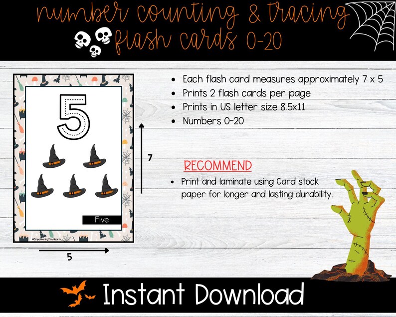 Halloween Counting & Number Tracing - Etsy