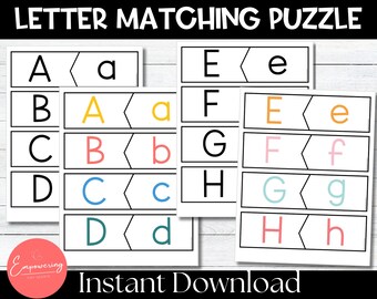 Flowers Alphabet Uppercase Lowercase Matching Puzzle Cards, Spring ...