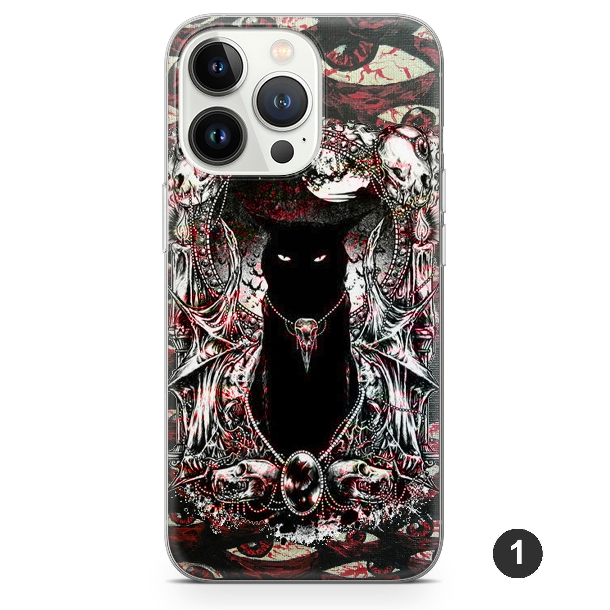 Satanic Phone Case Creepy Gore Eye Horror for iPhone 15 14 13 12 11 ...
