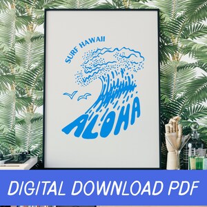 Trendy Coastal Print Aloha Poster Minimalist Beach House Decor Beach ...