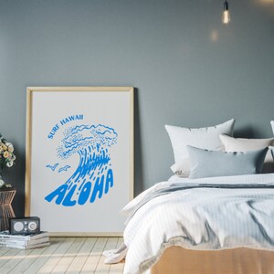 Trendy Coastal Print Aloha Poster Minimalist Beach House Decor Beach ...