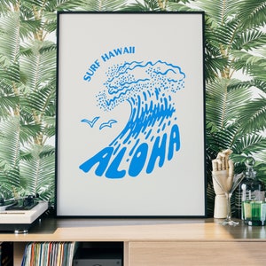 Trendy Coastal Print Aloha Poster Minimalist Beach House Decor Beach ...