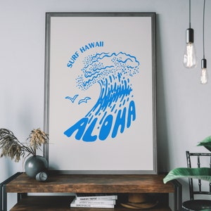 Trendy Coastal Print Aloha Poster Minimalist Beach House Decor Beach ...