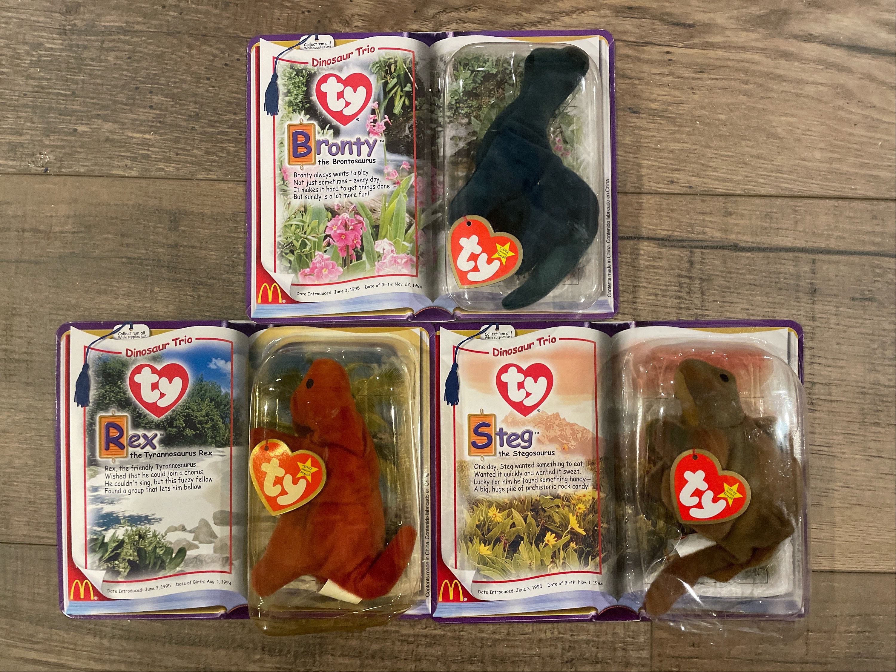Beanie Babies Ronald Mcdonald Dinosaur Trio (set of 3) - Etsy