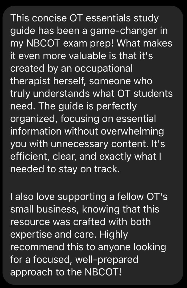 Occupational Therapy Exam Essentials Study Guide, OT Study Guide, NBCOT ...