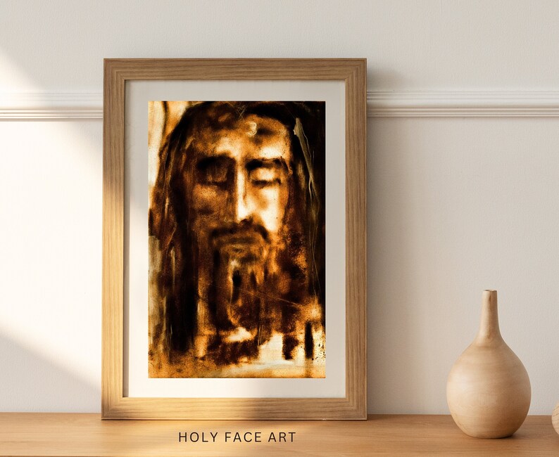 Shroud Jesus Christ Portrait of Christ Wall Art Christian Art Handmade ...