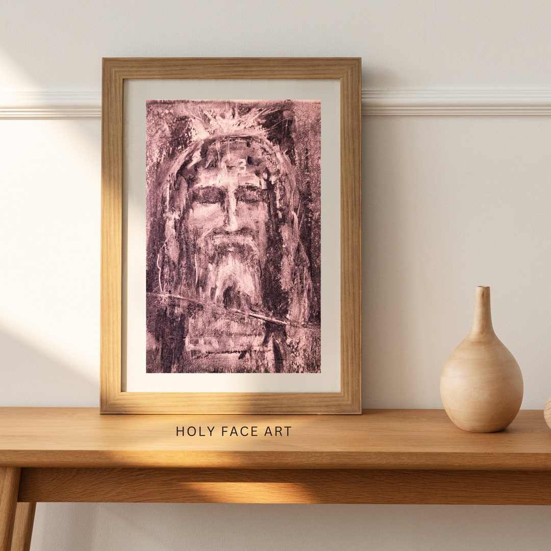 Shroud Jesus DIGITAL DOWNLOAD Drawing of Jesus Portrait Christian Wall ...