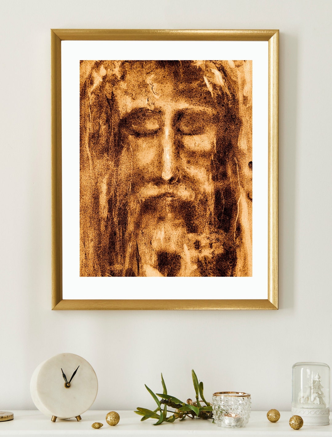 Shroud Jesus Christ Handmade Artwork Christ Shroud of Turin Print ...