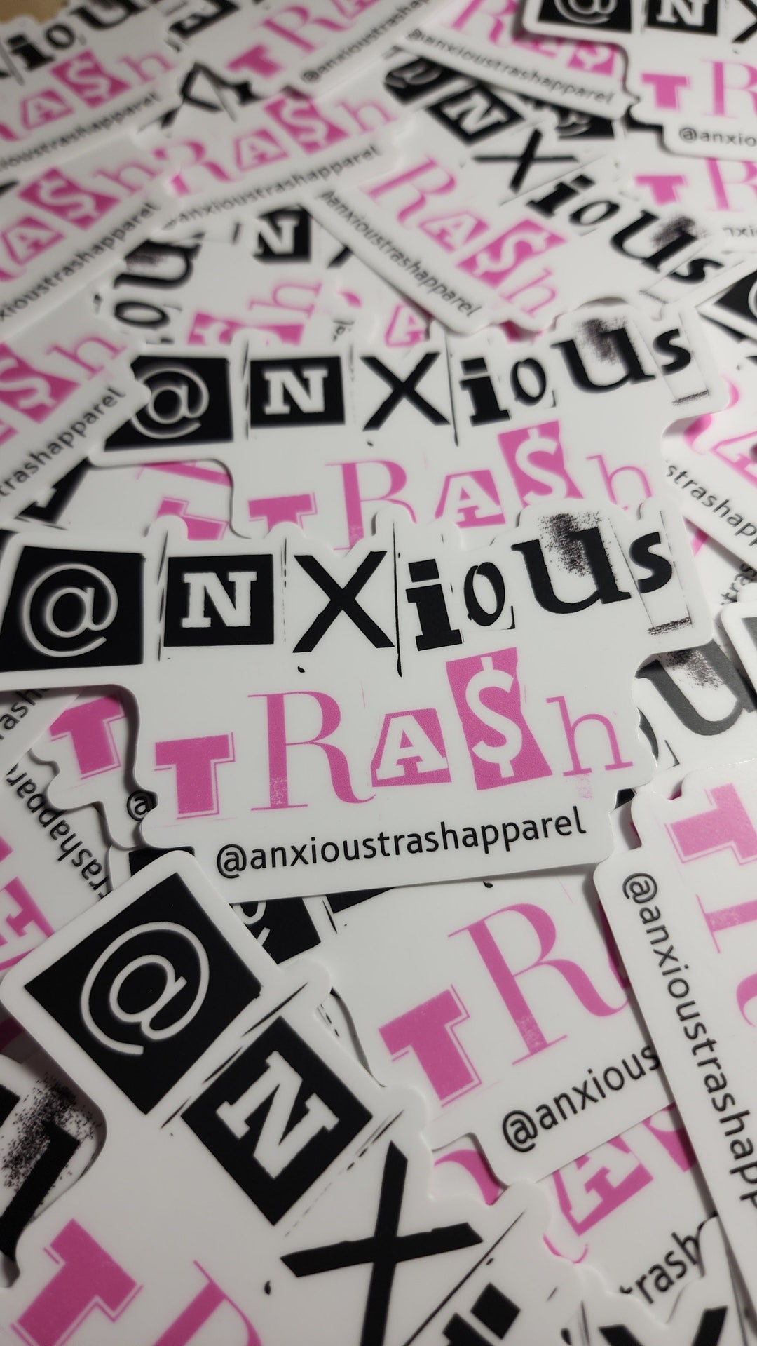 Anxious Trash Sticker, Mental Health Decal, Waterproof Sticker for Car ...