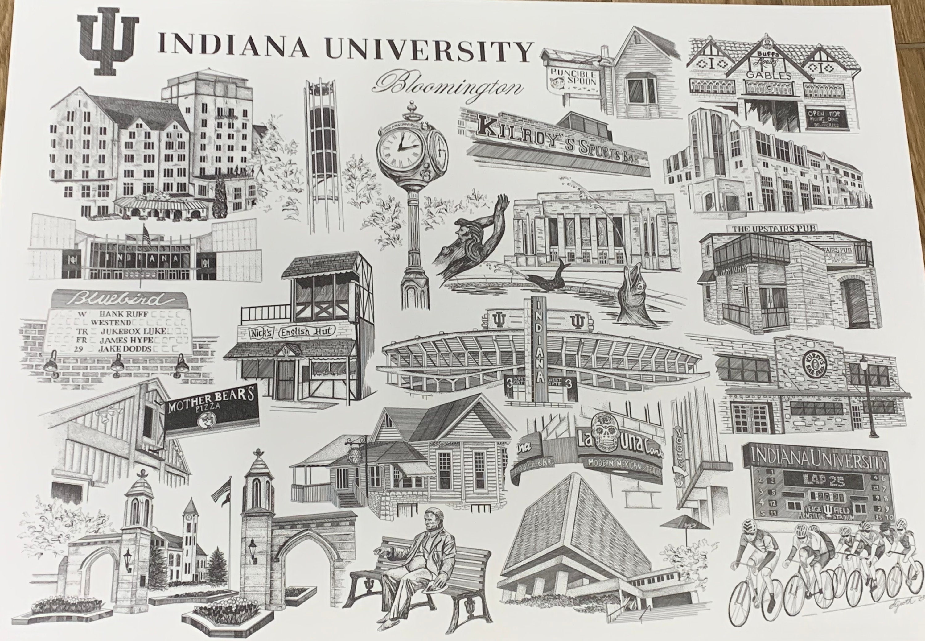 Indiana University College Campus Portrait - Etsy