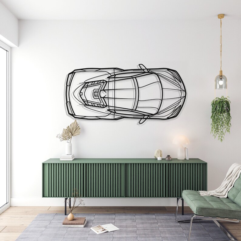 Chevrolet Corvette C8 Top Silhouette, Car Dxf, Car Svg, Car Ai, Car ...