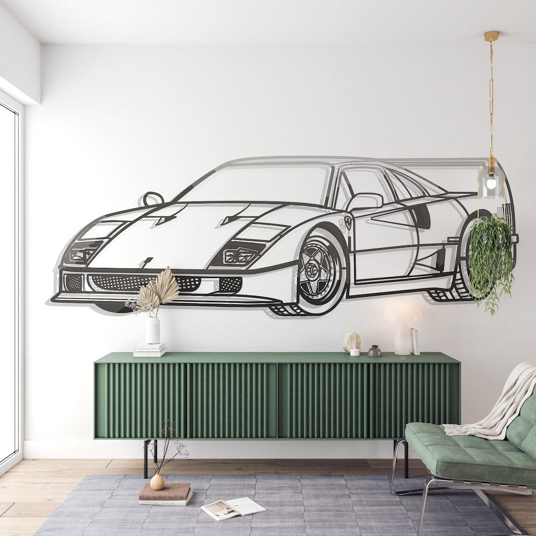 Ferrari F40, Car Dxf, Car Svg, Car Ai, Car Vartor File, Dxf Files for ...
