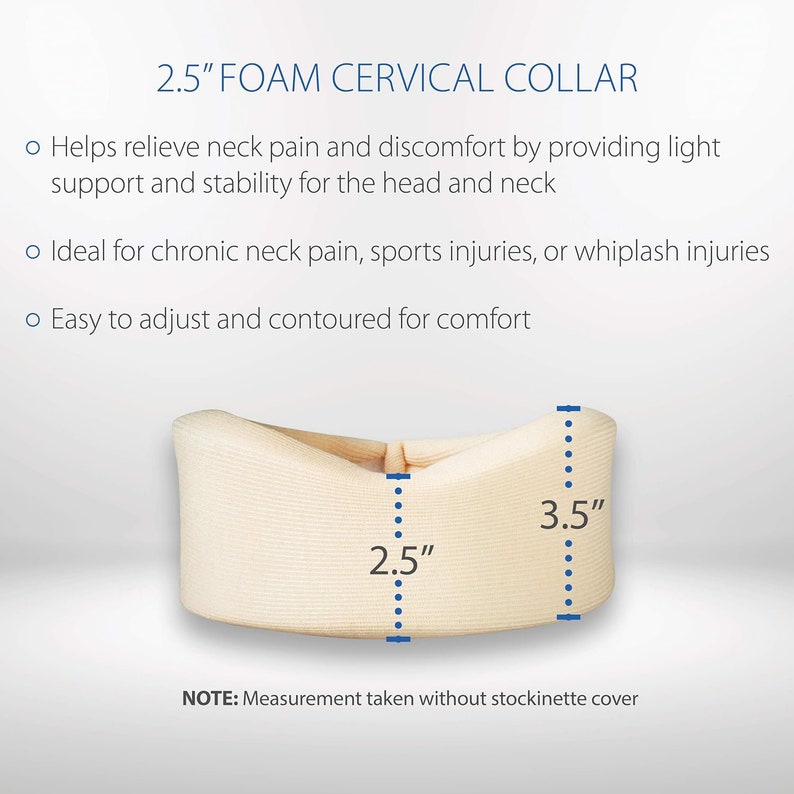 Core Products Foam Cervical Collar Beige, Medium 2.5 Chin to Sternal ...