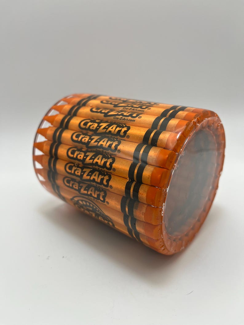 Orange Crazy Art Crayon Single Color Pen and Pencil Holder Epoxy Resin ...