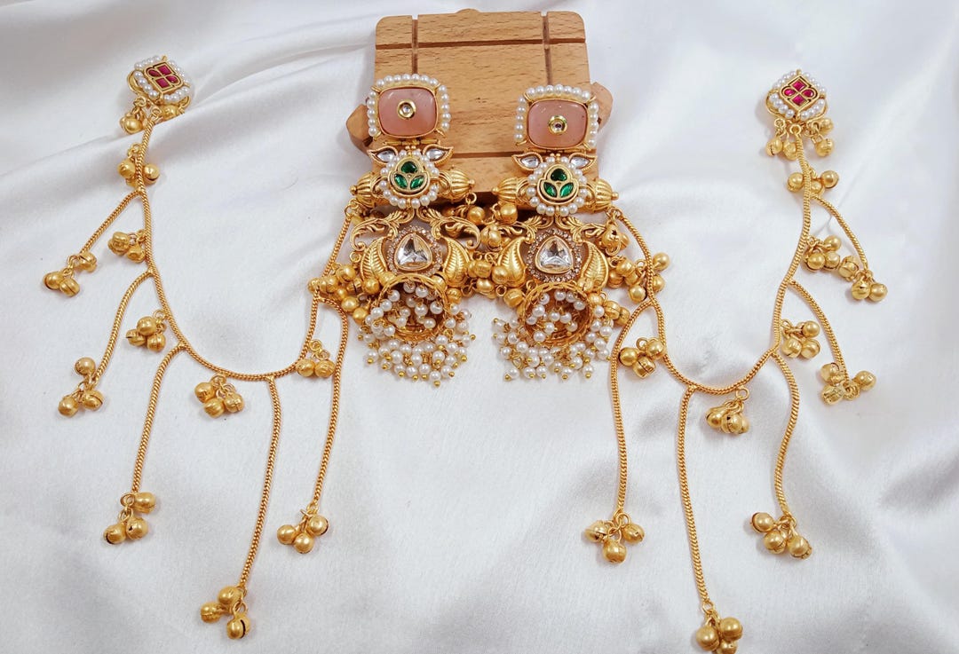 Earrings, Long Jhumka, Kundan Ghungroo Earring, Unique Earrings ...