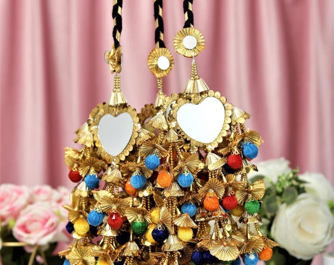 Multicolour Mirror Paranda With Exquisite Bird Motifs | Sangeet Hair ...
