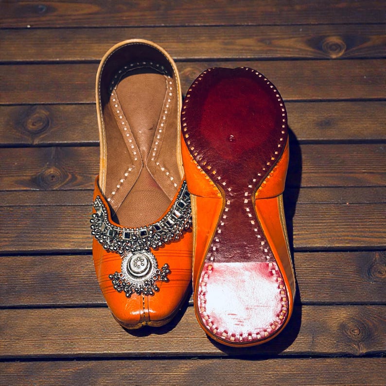 Embellished 2 Colors Jutti Shoes Indian Bridal Khussa Mojari Loafers ...
