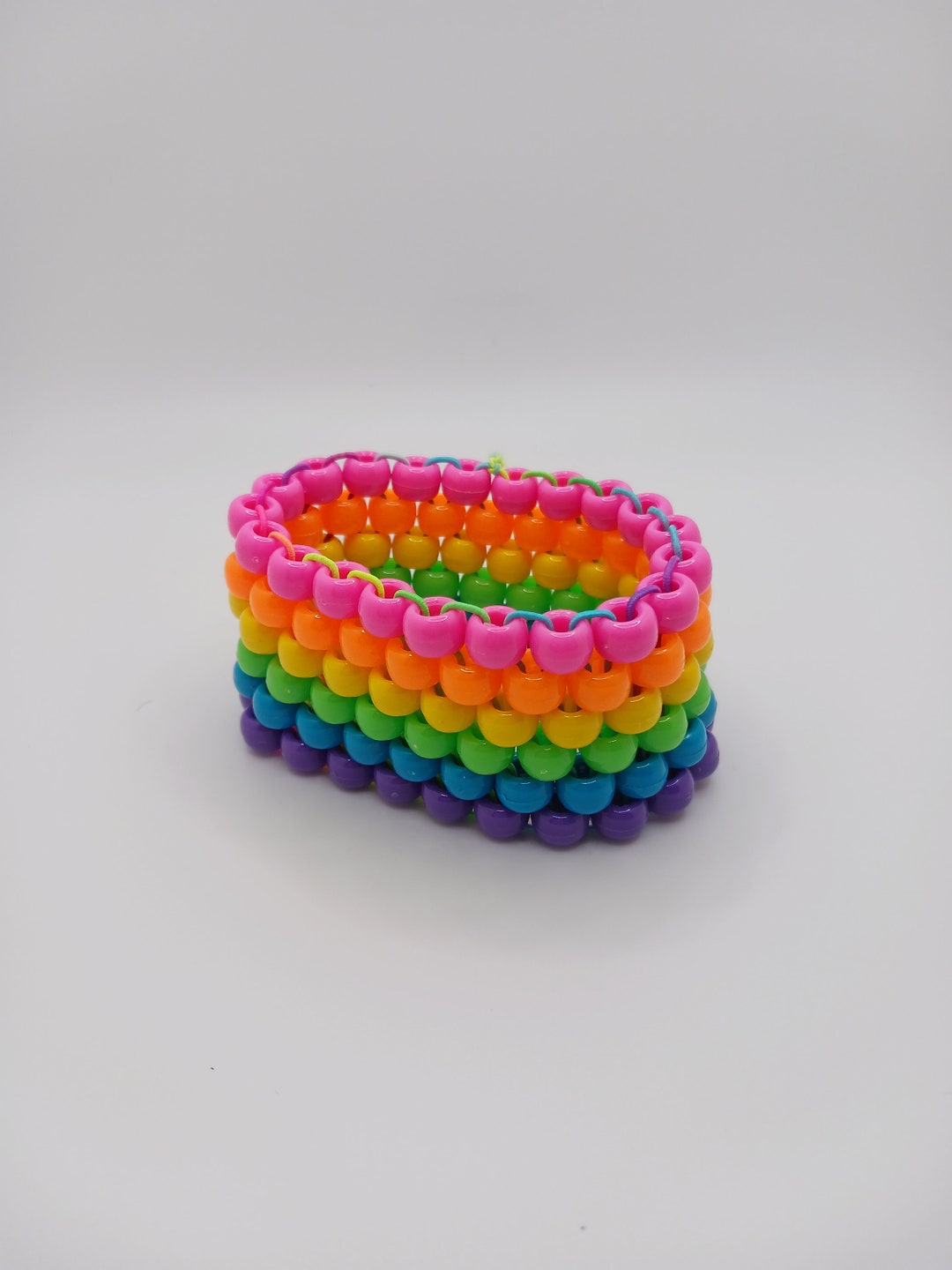 Rainbow Kandi Cuff Made to Order - Etsy