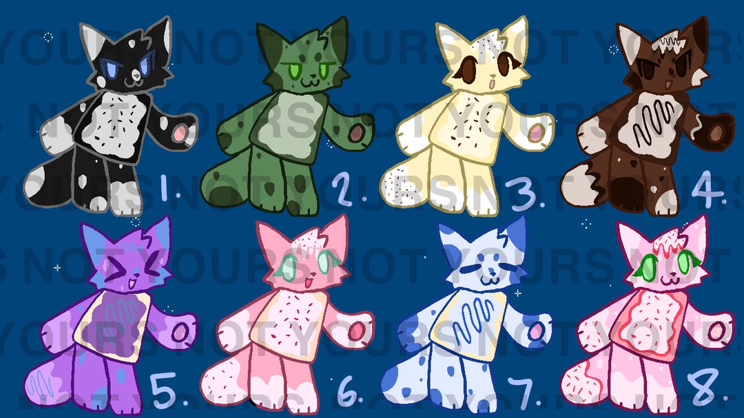 Nyan Poptart Cat Adoptables Assorted Batch of 8 by Kokicat - Etsy