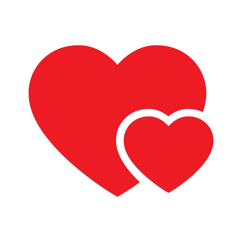 Double Heart Valentine's Day Svg Digital Download Instant Download ...