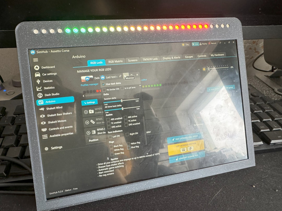 10" Screen for Simracing With Led's. Simrig. Simhub. Dashboard - Etsy