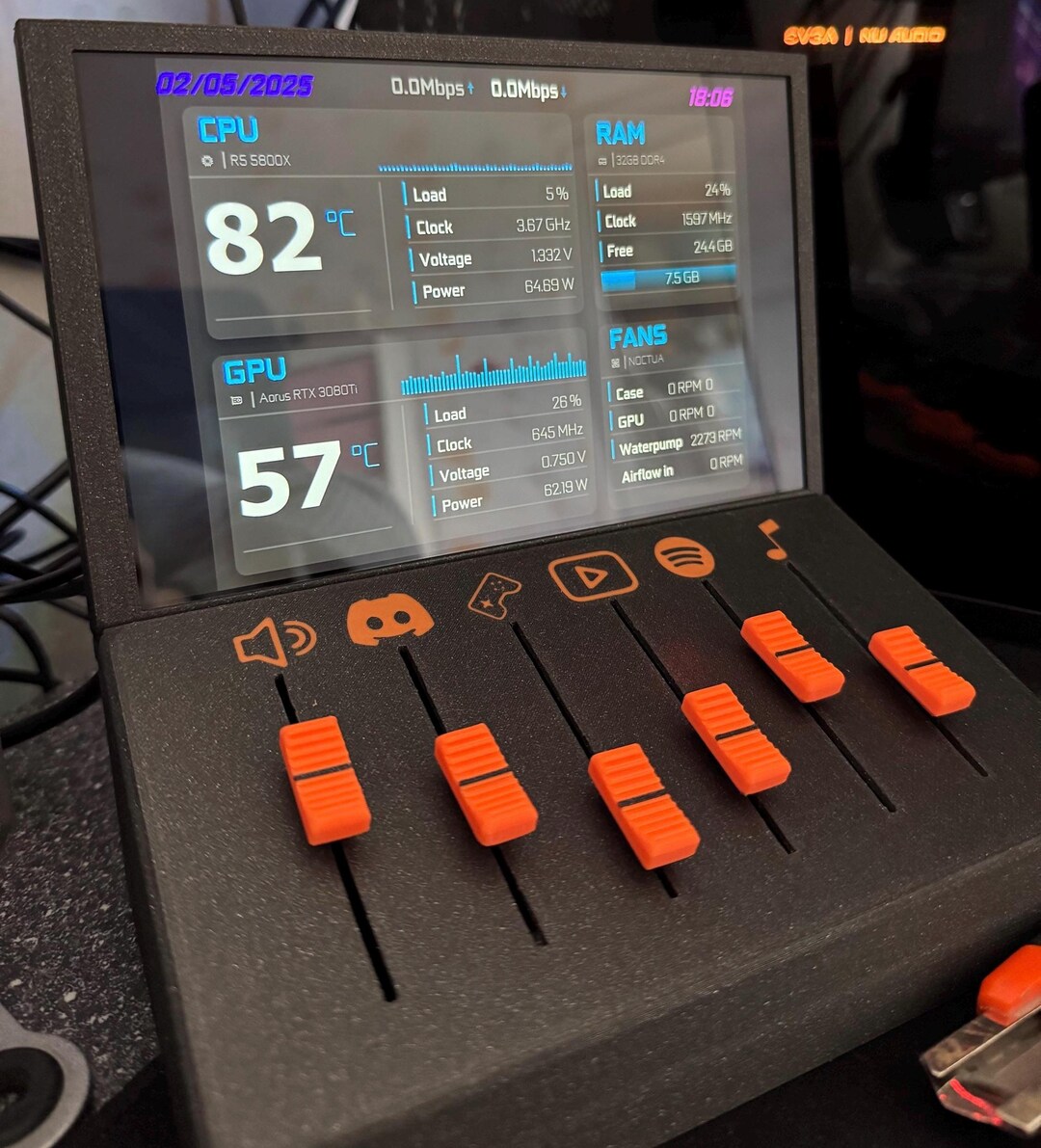 Deej Mixer With 8" Screen, Sensor Panel, Wallpaper Engine - Etsy