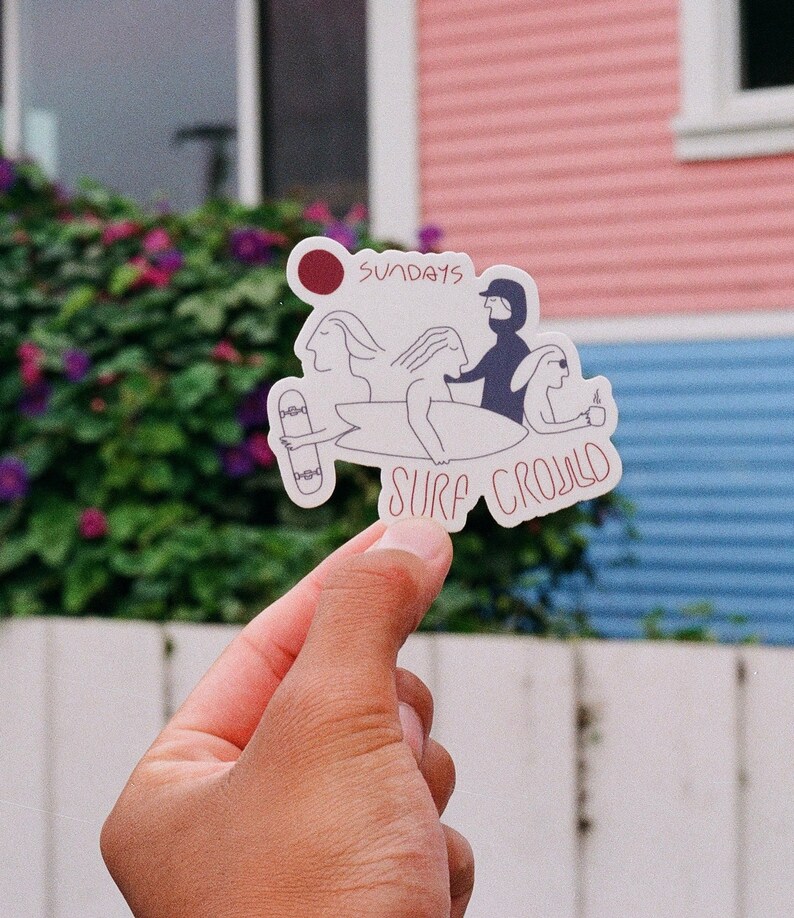 Surf Crowd Sticker • Surf Design • Die Cut Sticker - Etsy