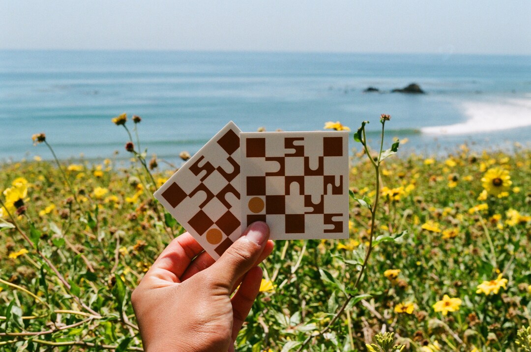 Checkerboard Sticker (burnt Orange) • Surf Design • Die Cut Sticker - Etsy