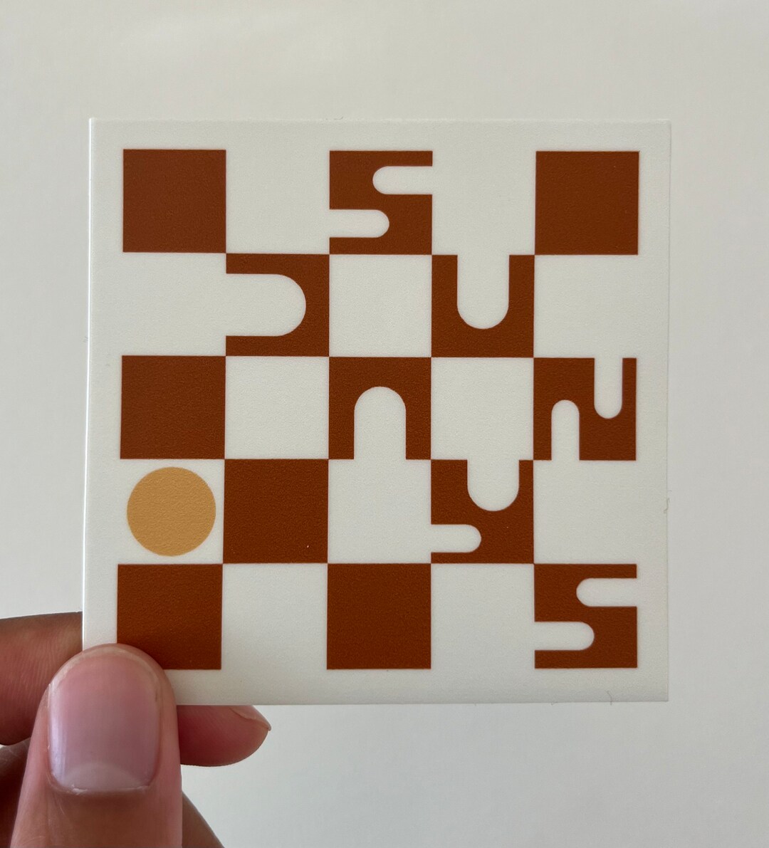 Checkerboard Sticker burnt Orange Surf Design Die Cut Sticker - Etsy