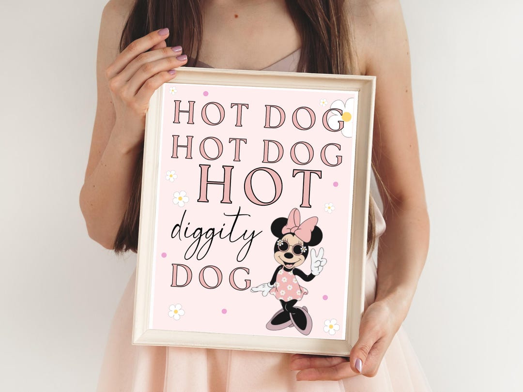 Minnie Mouse Hot Diggity Dog Bar Sign: 2nd Birthday Party Decor ...
