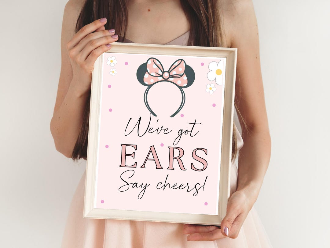 Minnie Mouse Party Sign: Pink Ears, Cheers Theme (instant Download) - Etsy