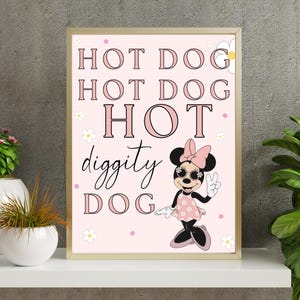 Minnie Mouse Hot Diggity Dog Bar Sign: 2nd Birthday Party Decor ...