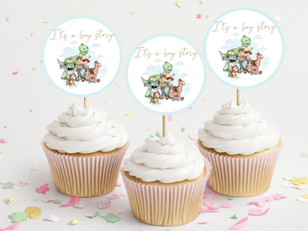 Boy Story Baby Shower Birthday Cupcake Toppers, Modern Boy Story, Boy ...