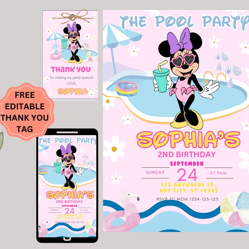 Minnie Pool Party Png - Etsy
