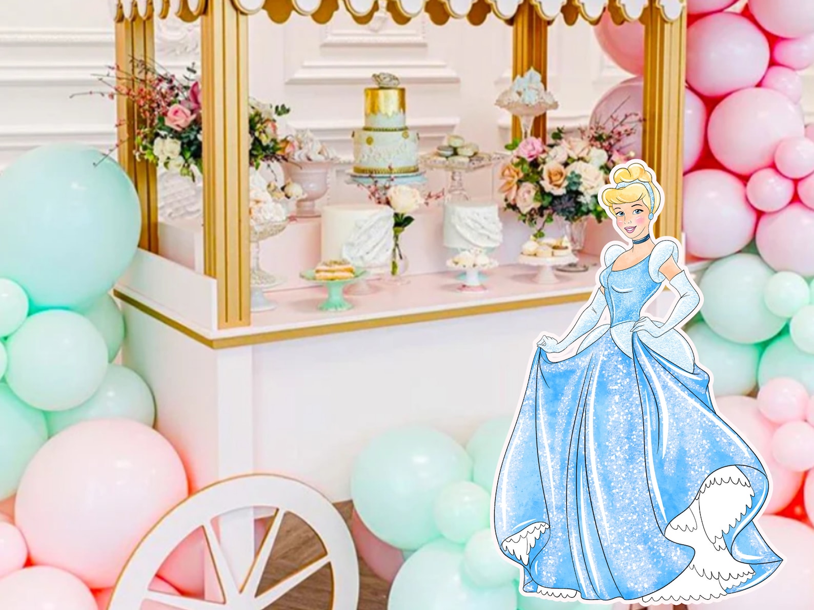 Cinderella Cutout: Princess Birthday Party Decoration (digital Download ...