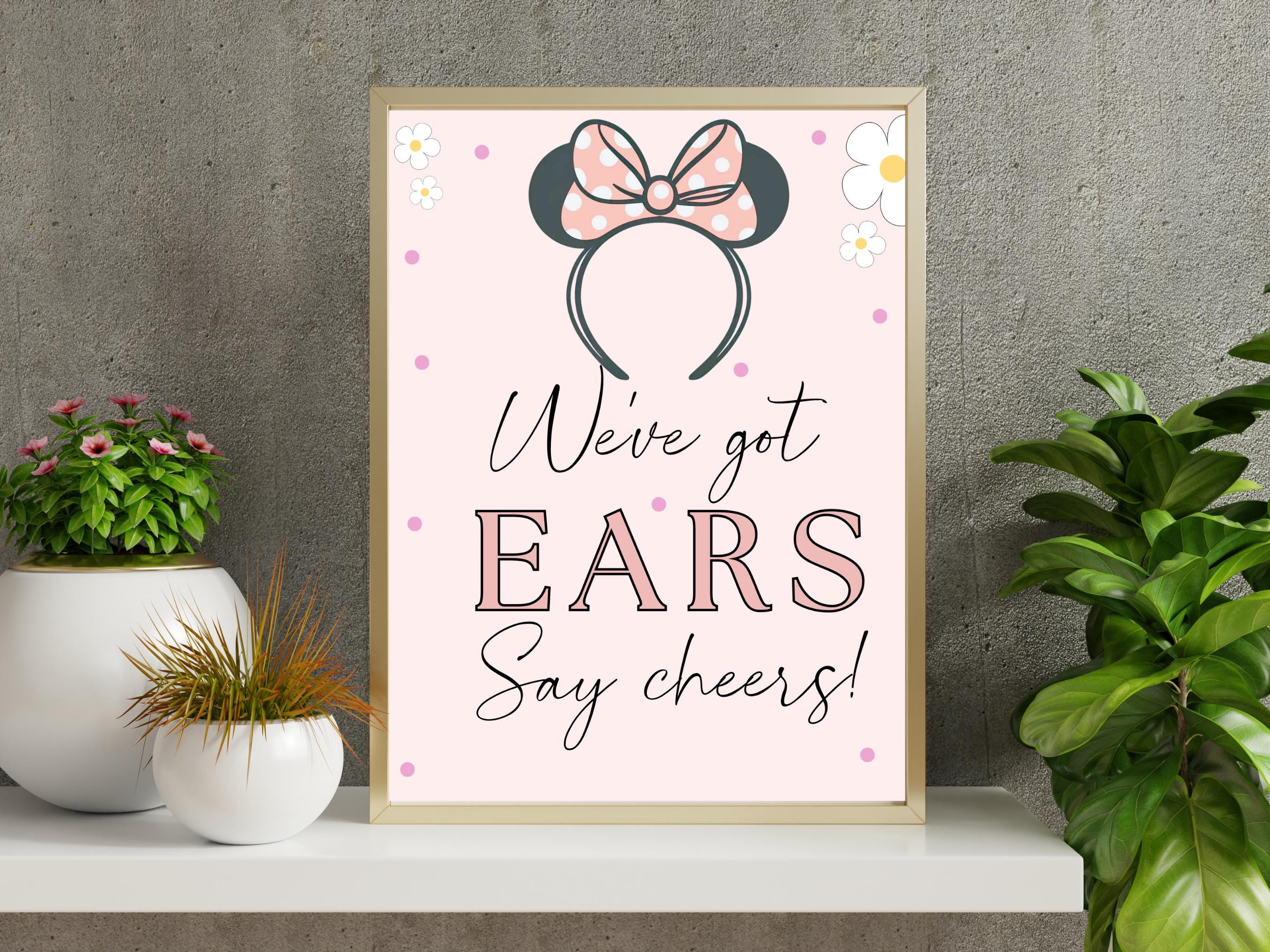 Minnie Mouse Party Sign: Pink Ears, Cheers Theme (instant Download) - Etsy