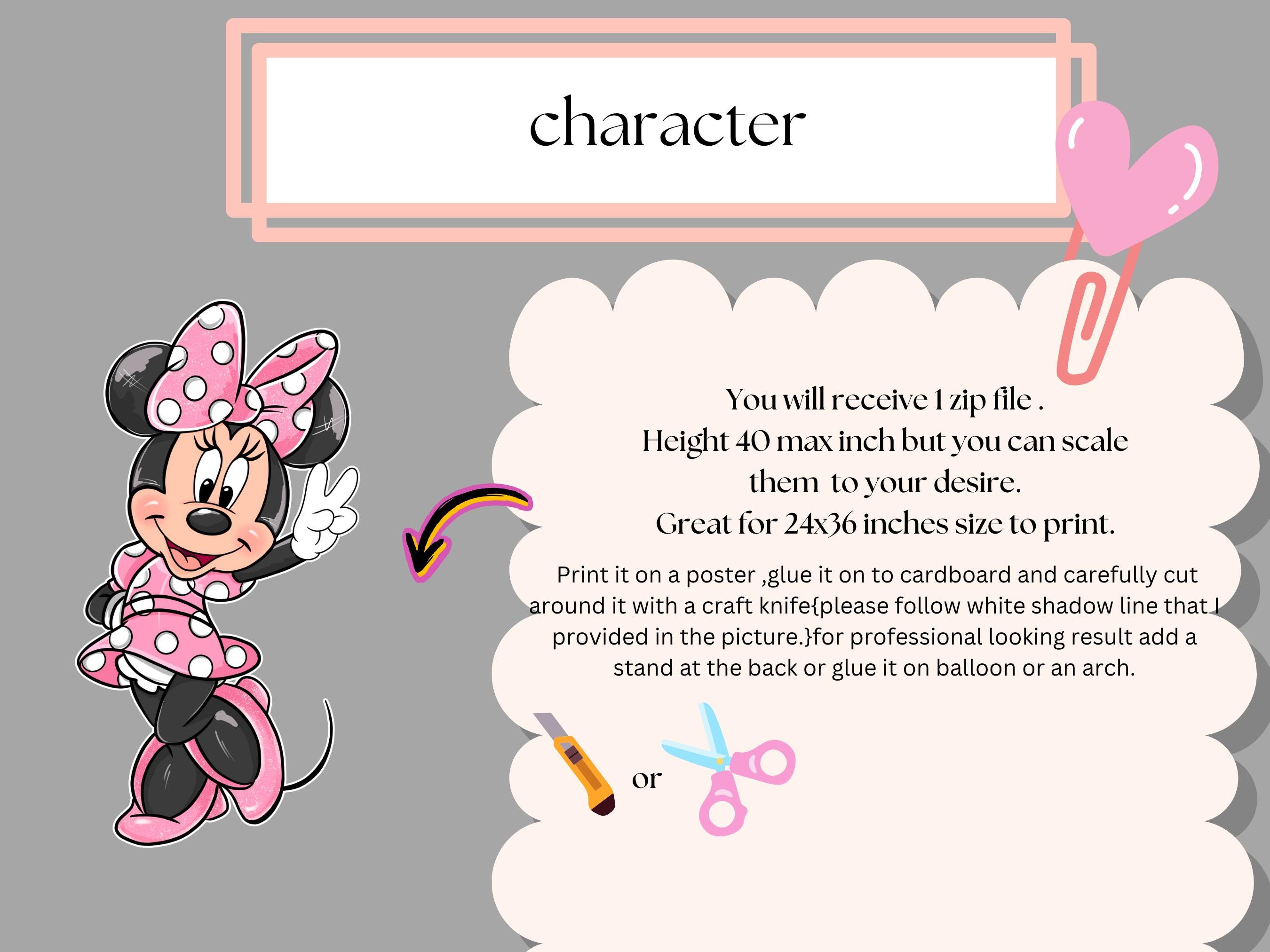 Minnie Mouse 2nd Birthday Party Prop: Peace Sign Cutout (digital PNG ...