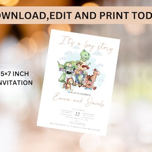 It’s a Boy Story Baby Shower Invitation, Toy Story Digital and ...
