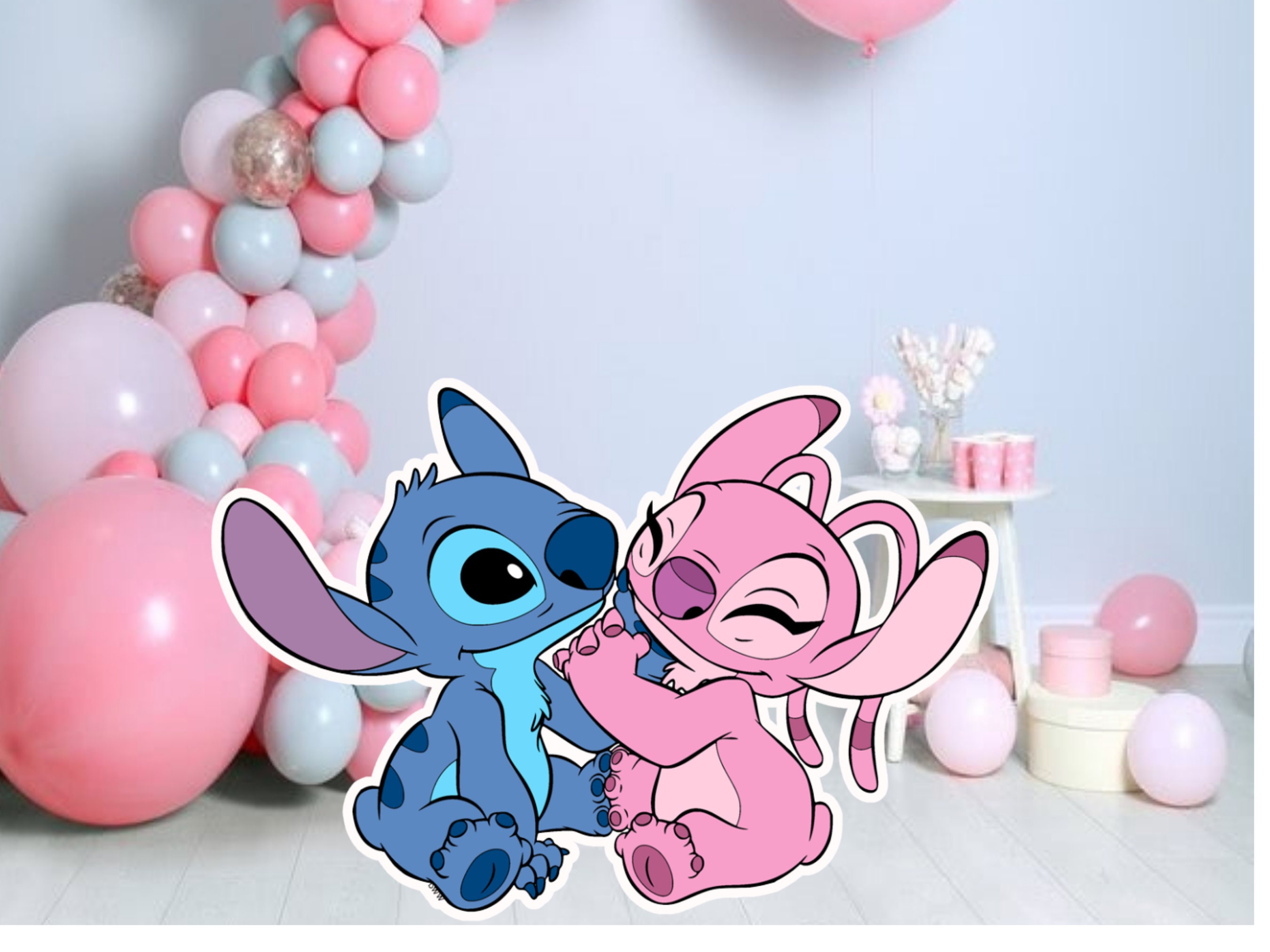 Stitch and Angel Cutouts: Party & Birthday Decor (digital PNG) - Etsy